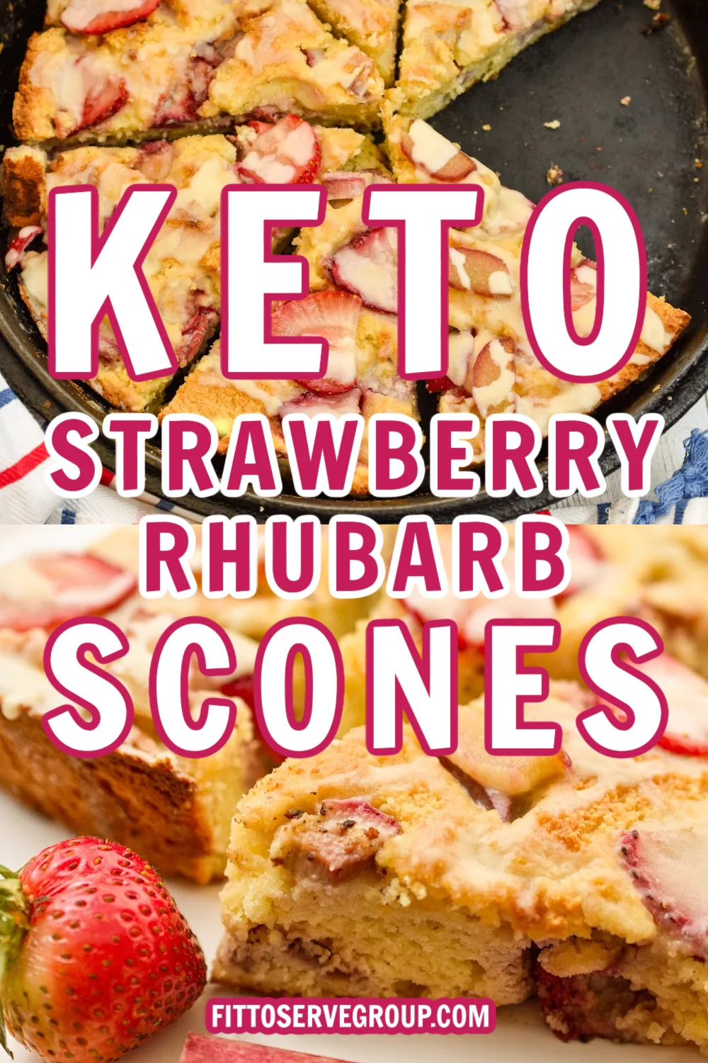 Keto Strawberry Rhubarb Scones · Fittoserve Group