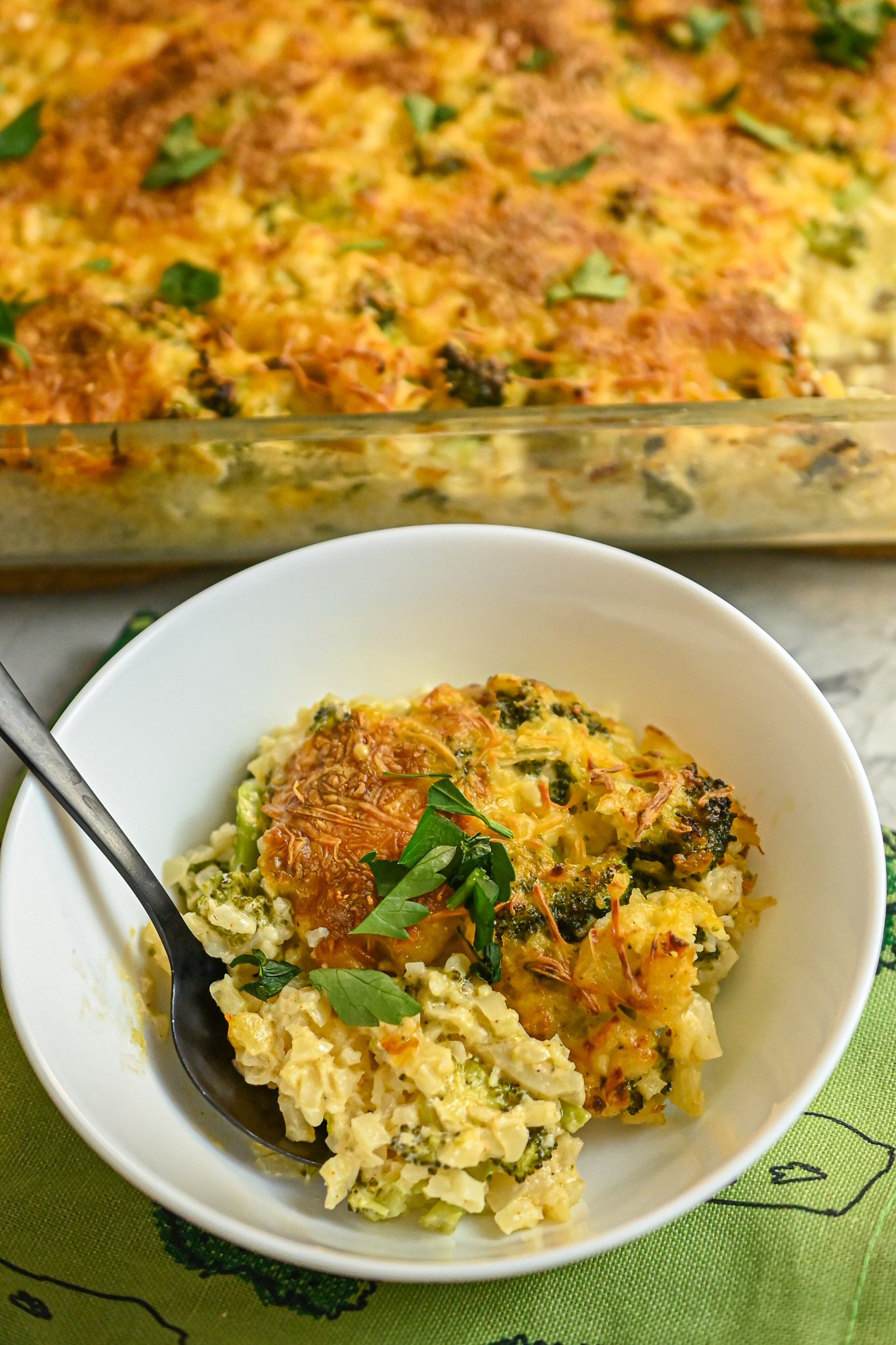 Keto Broccoli Cauliflower Rice Casserole · Fittoserve Group