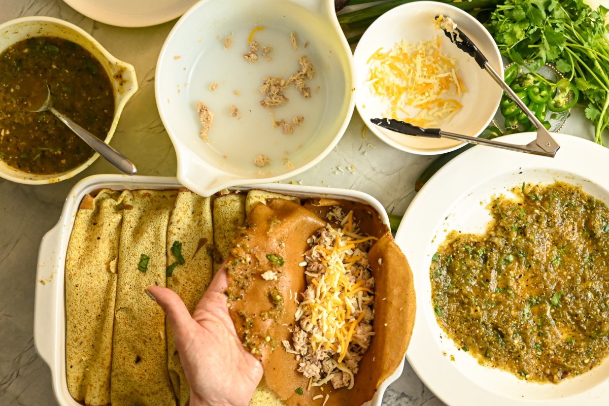 Keto Green Chicken Enchiladas (Crepini) · Fittoserve Group